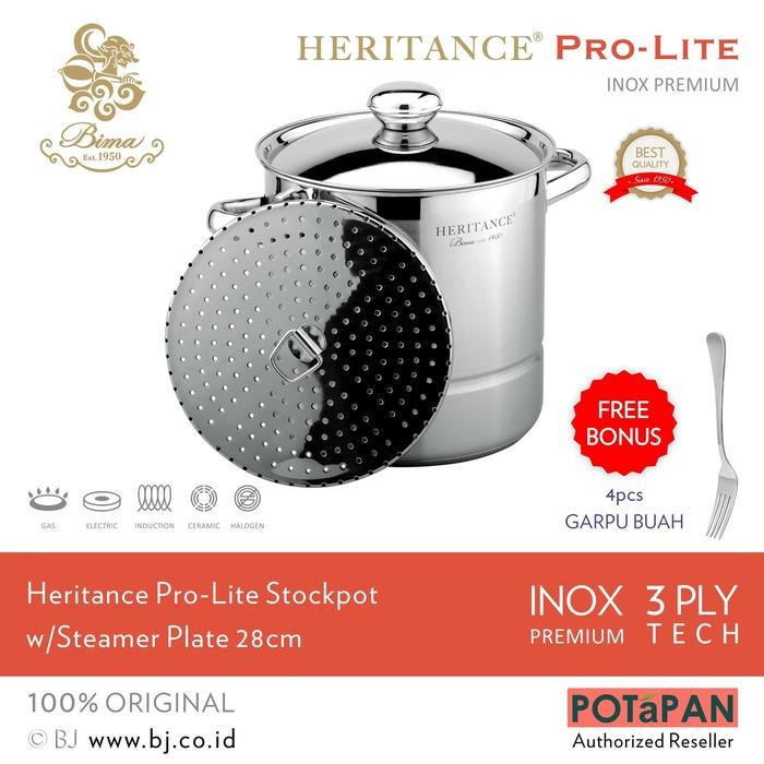 Jual LANGSENG Bima Heritance Stockpot 28cm w/steamer plate [Pro-Lite ...