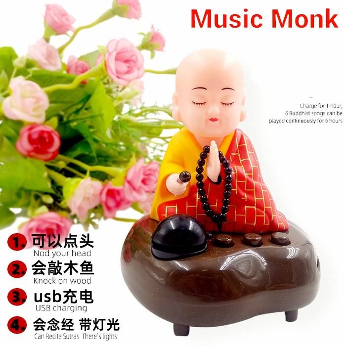 Jual lyigyophile Patung Biksu Musik Budha Lucu Kado Souvenir Ultah ...