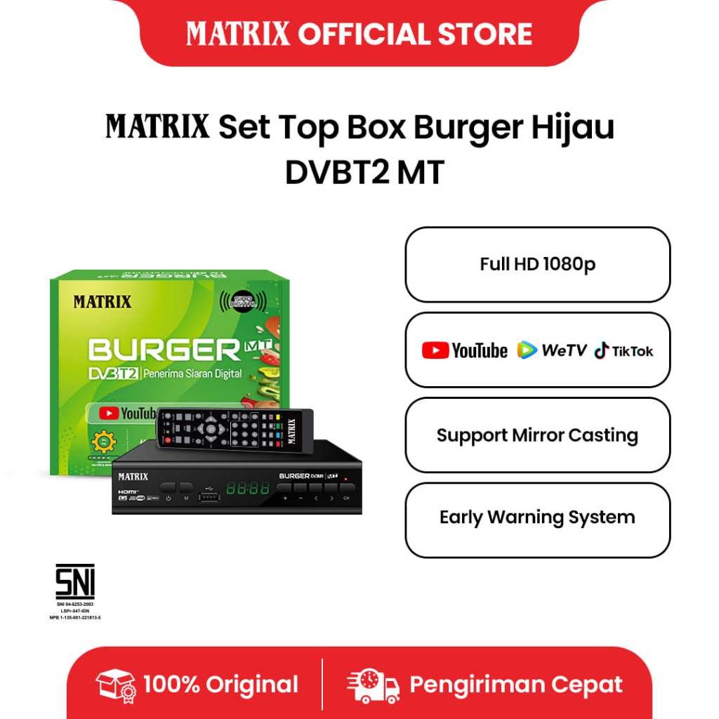 Jual Bottom top - MATRIX Set Top Box Burger Hijau DVB-T2 MT / STB TV ...