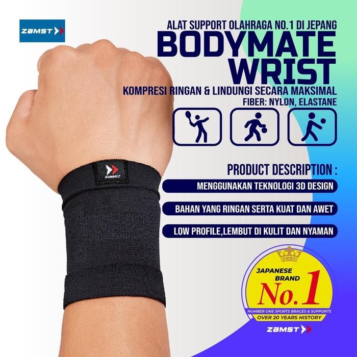 Jual Wrist Brace Deker Tangan Support Bodymate Zamst Japan | Shopee ...