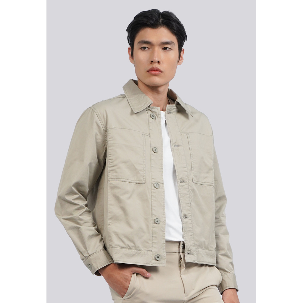 Jual Executive Regular Fit Utility Shirt Jacket Sustained Grey | Shopee ...