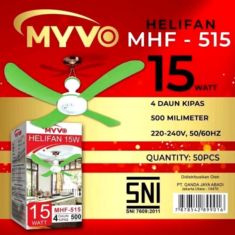Jual Helifan Kipas Angin Gantung 15 WATT 4 Baling Myvo | Shopee Indonesia