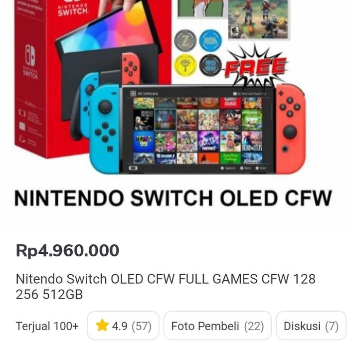 Jual Nitendo Switch Oled C- F-W Console Oled Full Games Terbaru ...