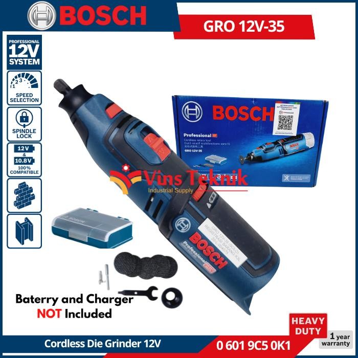Jual Bosch GRO 12V-35 Cordless Mesin Gerinda Tuner Rotary Tool Mini Die ...