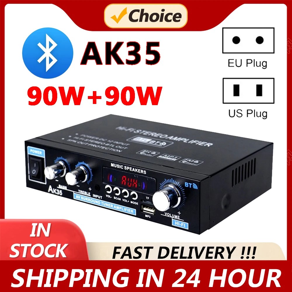 Jual AK35 Audio Power Amplifier 2 Channel Bluetooth FM USB TF RCA AUX ...