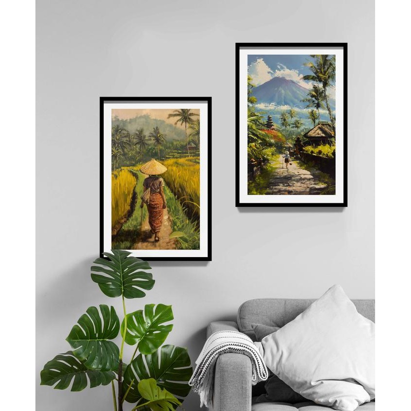 Jual (Allthebest) Lukisan Pemandangan Alam Sawah Bali, Bali Nature and ...