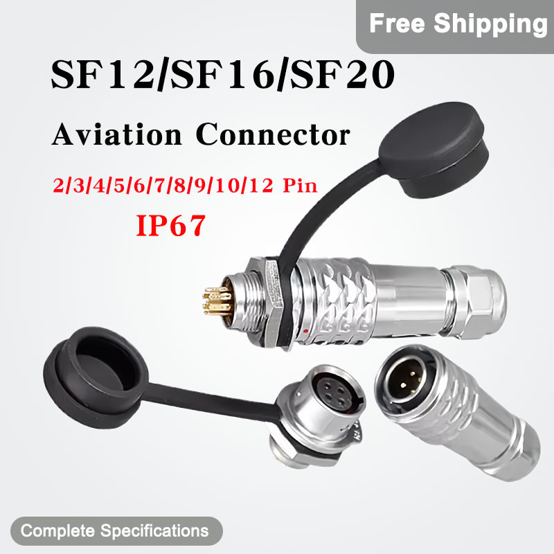 Jual 2/5/20 Sets SF12/SF16/SF20 Aviation Waterproof Connector, 2/3/4/5 ...