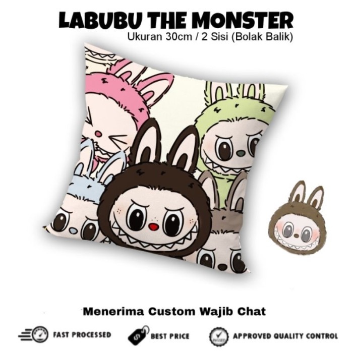 Jual B5E0 Labubu The Monster Bantal Labubu Bantal Boneka Labubu 30cm ...