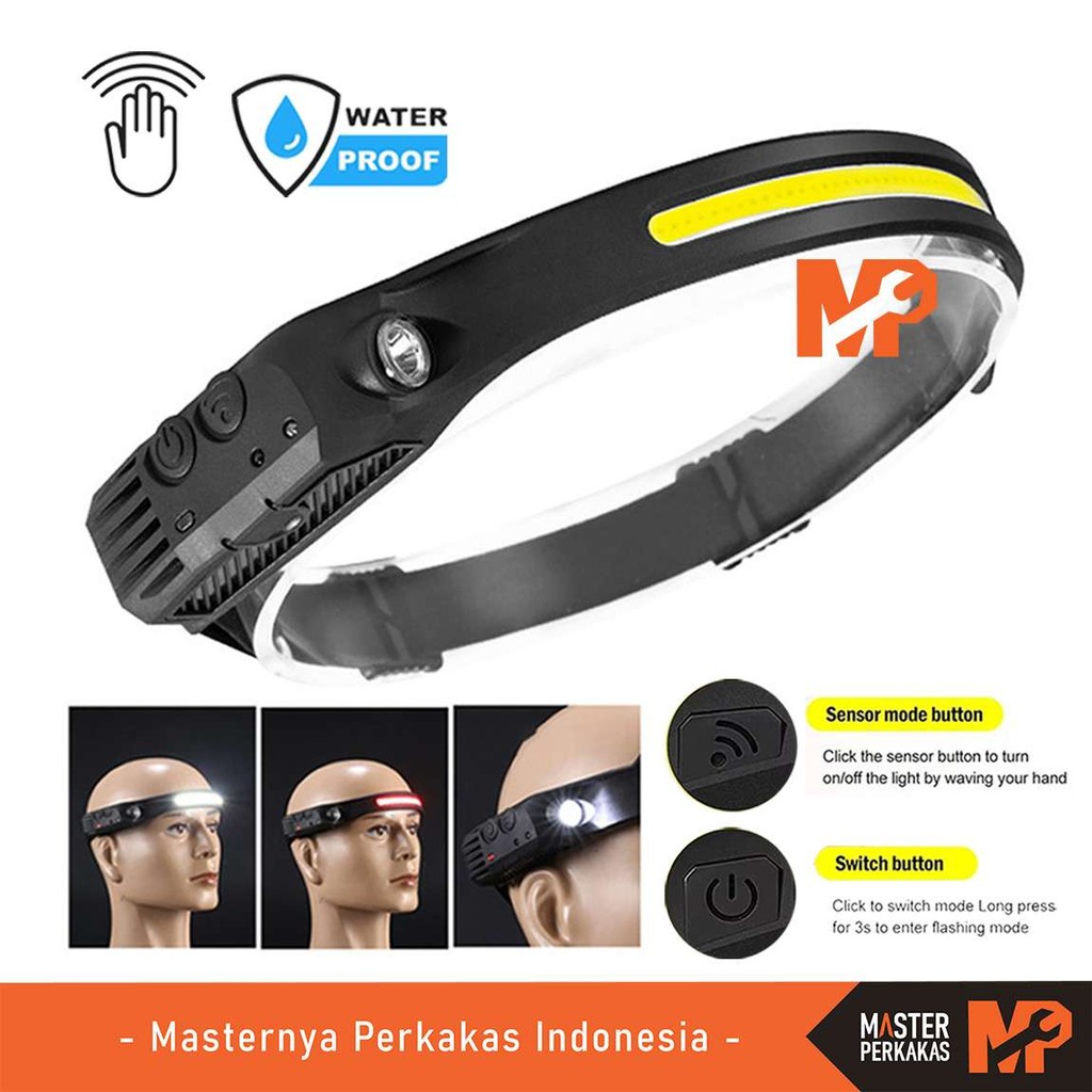Jual MP Kepala Senter Headlamp Induction Motion Sensor LED COB 10W ...