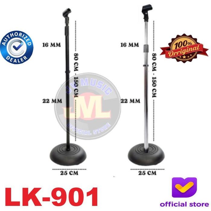 Jual Stand Mic Lantai Stand Microphone Bulat Stainless Dan Hitam Kaki ...