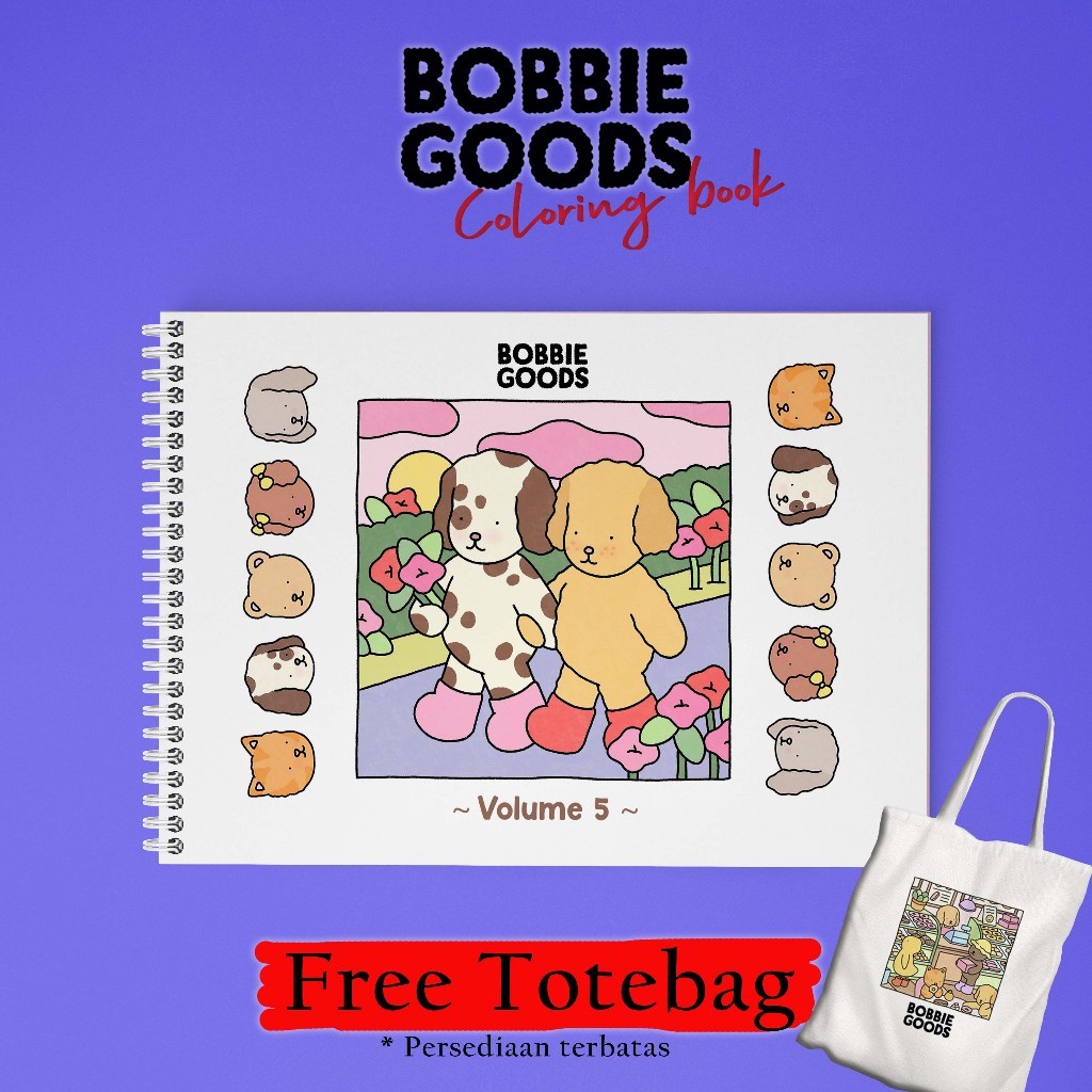 Jual Bobbie Goods Coloring Book Volume 5 - Free Totebag Lucu Keren WE ...