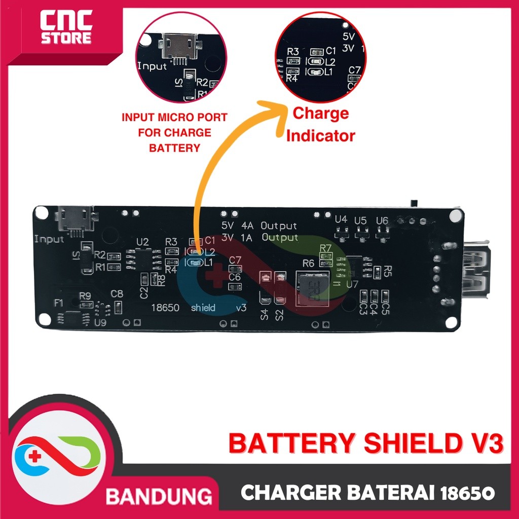 Jual BATTERY SHIELD V3 18650 RASPBERRY PI WEMOS NODEMCU ESP32 | Shopee ...