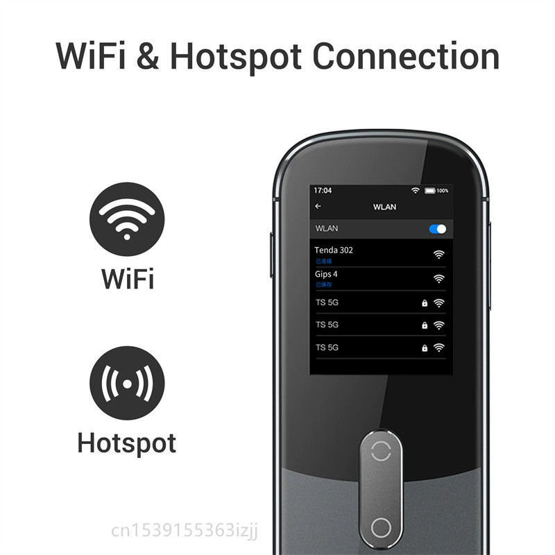 Jual AI Voice Two Way Smart Translator W09 WiFi Hotspot 127 Language ...