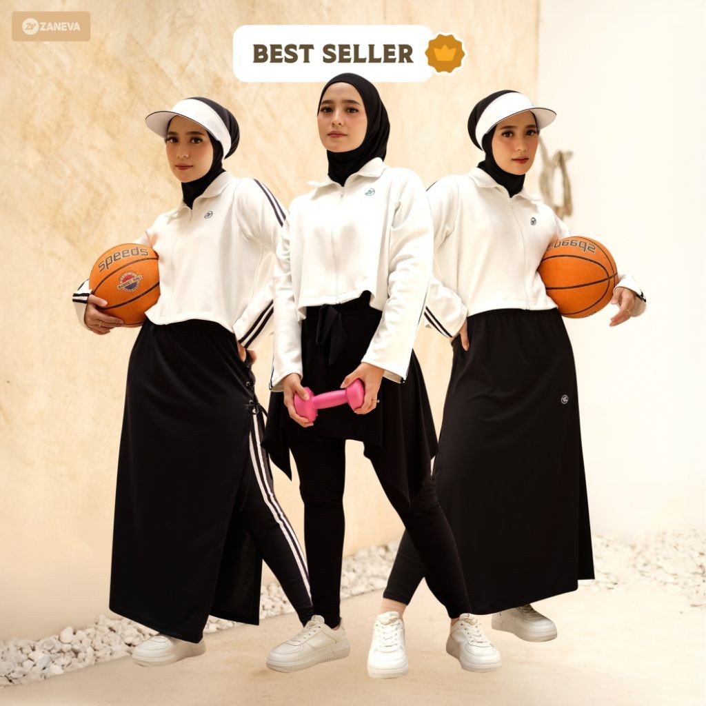 Jual [] ZANEVA SPORTWEAR - BLAZE OUTER CROP JAKET SPORTY MUSLIMAH ONE ...