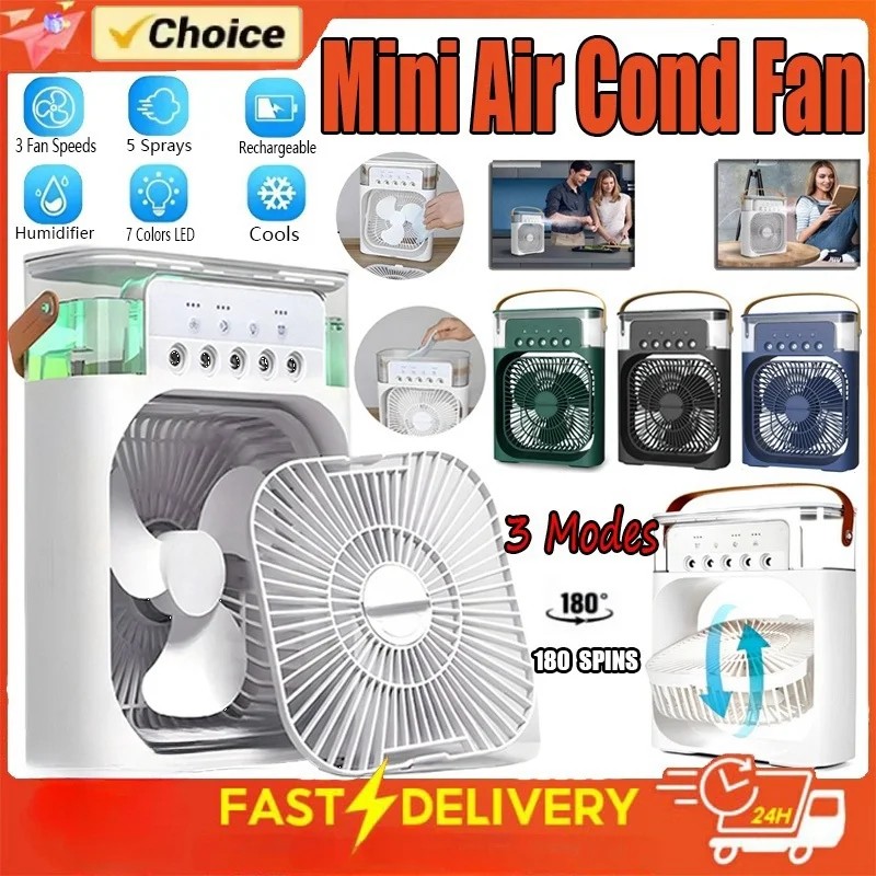 Jual Fan Air Conditioners Usb Electric Fan Led Night Light Water Mist ...