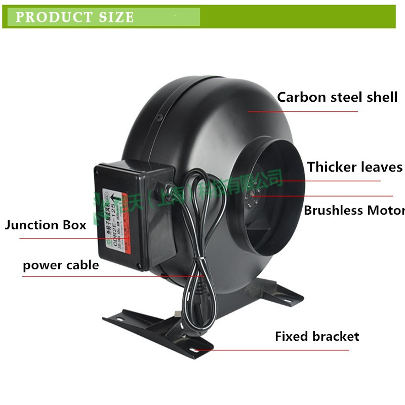 Jual Brushless Motor Circular Coaxial Pipe Centrifugal Fan GDF100 / 125 ...
