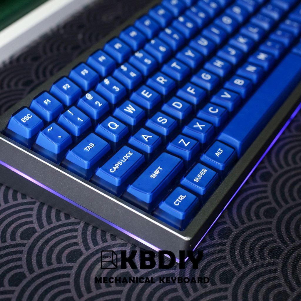 Jual KBDiy 135 Keys PBT Klein Blue Keycaps Custom Translucent Keycap ...
