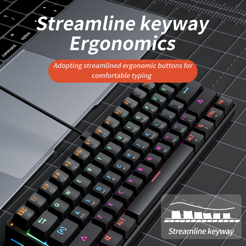 Jual Mucai Mka610 Rgb Usb Mini Mechanical Keyboard Red Switch 61 Key ...