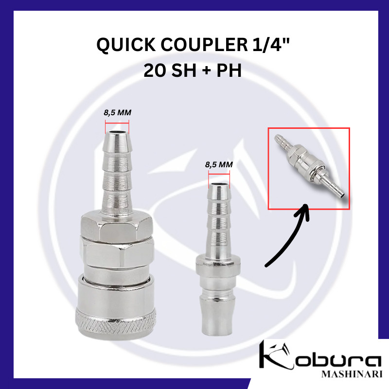 Jual Quick Coupler 20 SH + PH Set Coupler Connector Hose 1/4" Inch Sambungan Selang Kompressor ...