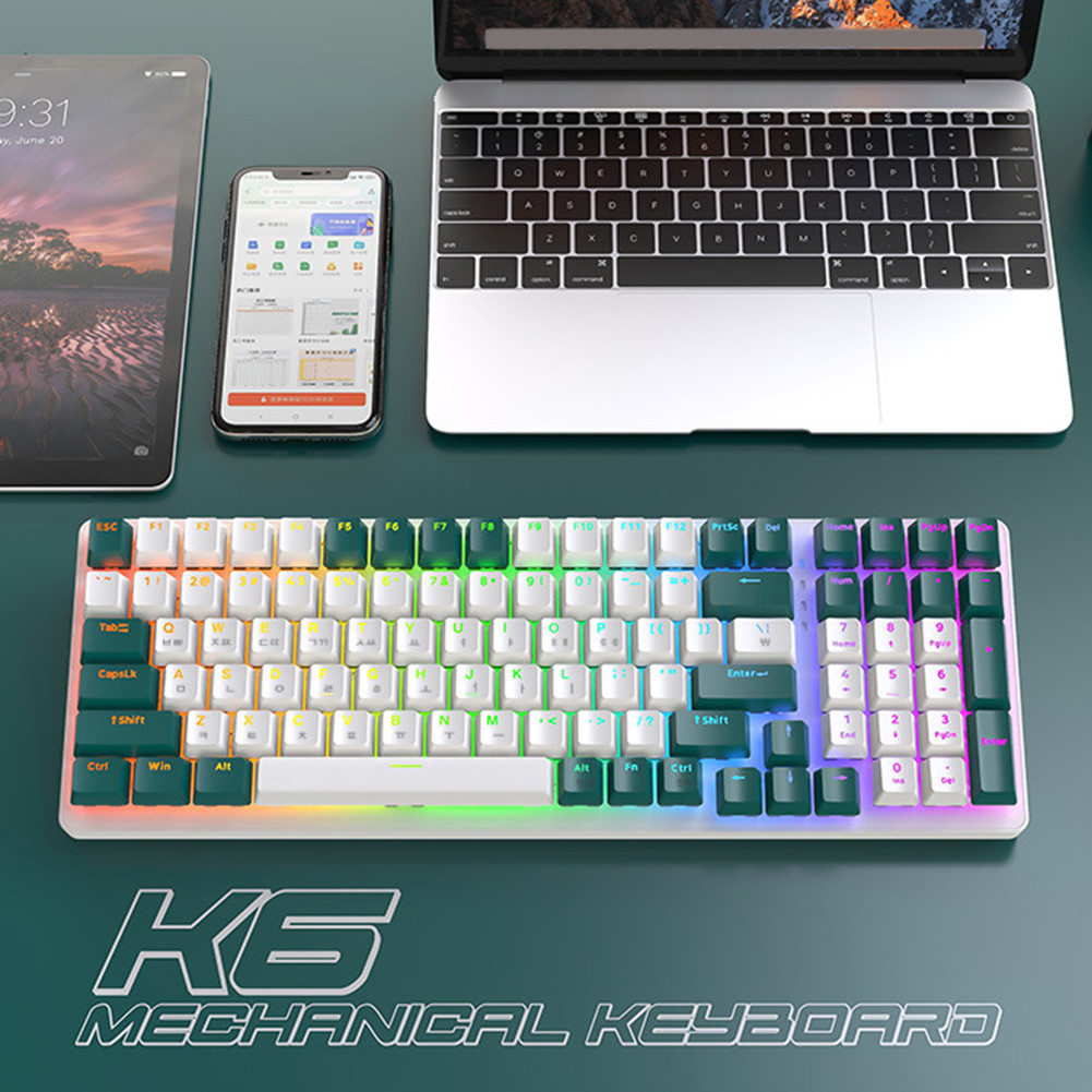 Jual Korean K96 Mechanical Gaming Keyboard Wireless Wired Keyboard Bluetooth-compatible Gamer ...