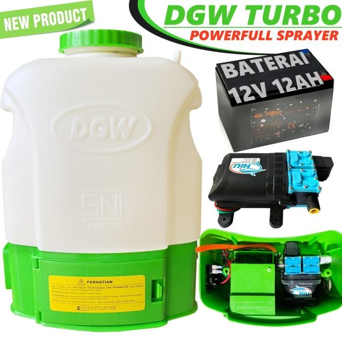 Jual Tangki Sprayer DGW Turbo Pompa Dual Pump - AKI 12AH Hitam Tanaman ...