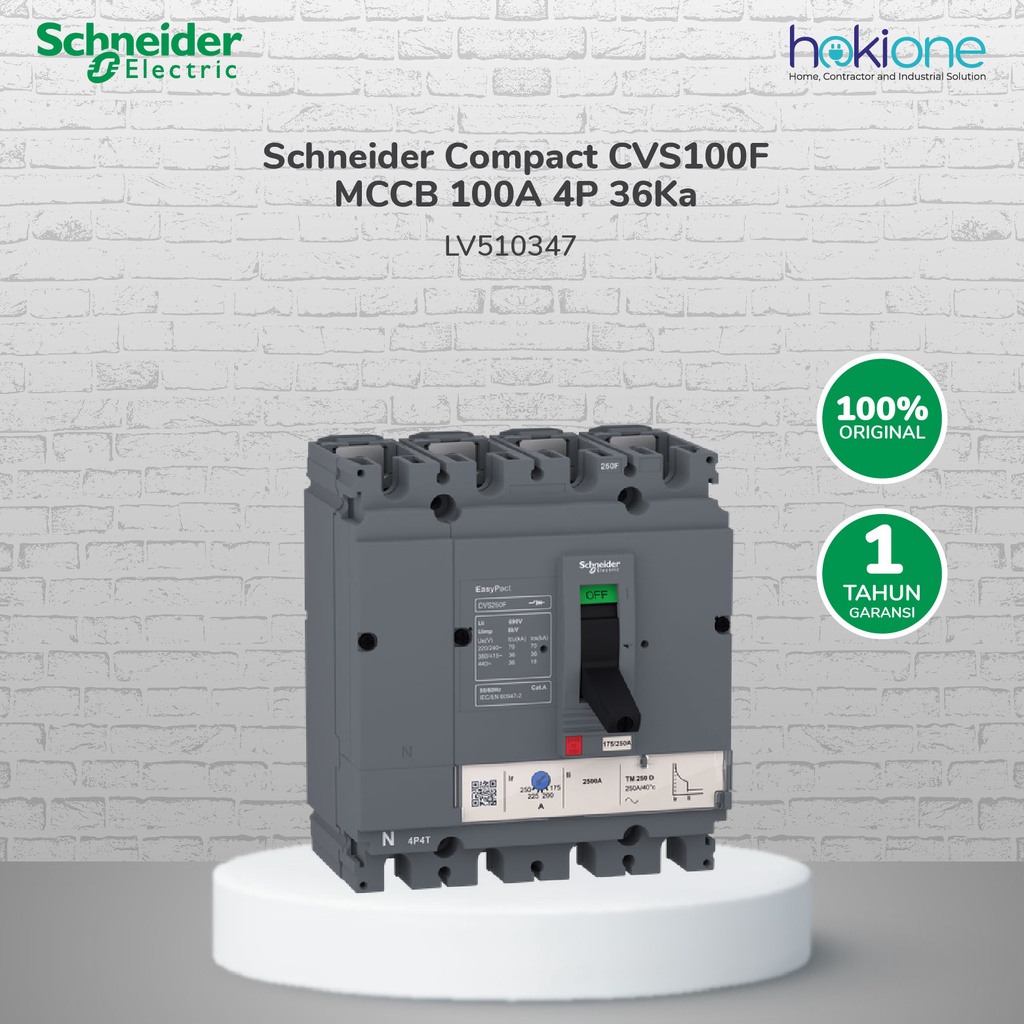 Jual Schneider Electric EasyPact CVS100F MCCB TM100D 4P 100A 36kA ...