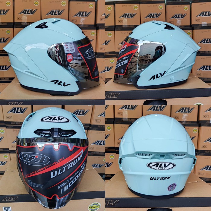 Jual Helm Alv Ultron Solid Easy Green Single Visor | Shopee Indonesia