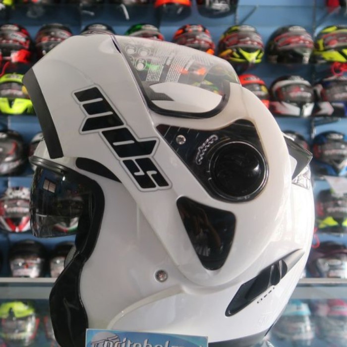 Jual Helm Mds Pro Rider White Solid Modular Flip Up Putih | Shopee ...
