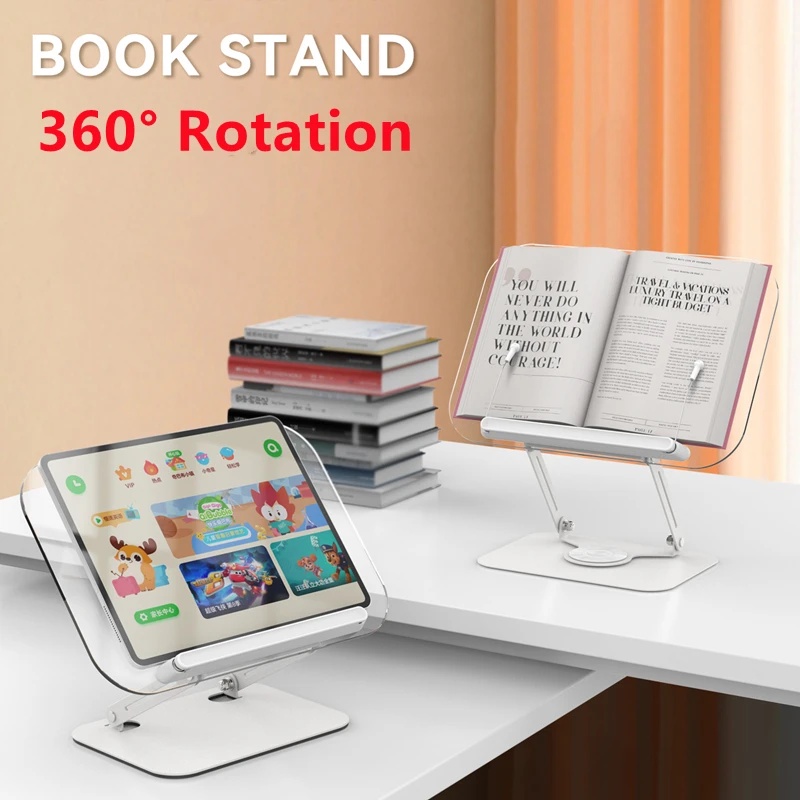 Jual PICDI NEW Book Stand for Reading Adjustable Book Holder with 360 ...