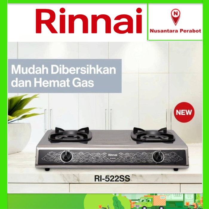 Jual RINNAI RI-522 SS KOMPOR GAS 2 TUNGKU STAINLESS SUN BURNER (HEMAT GAS) | Shopee Indonesia