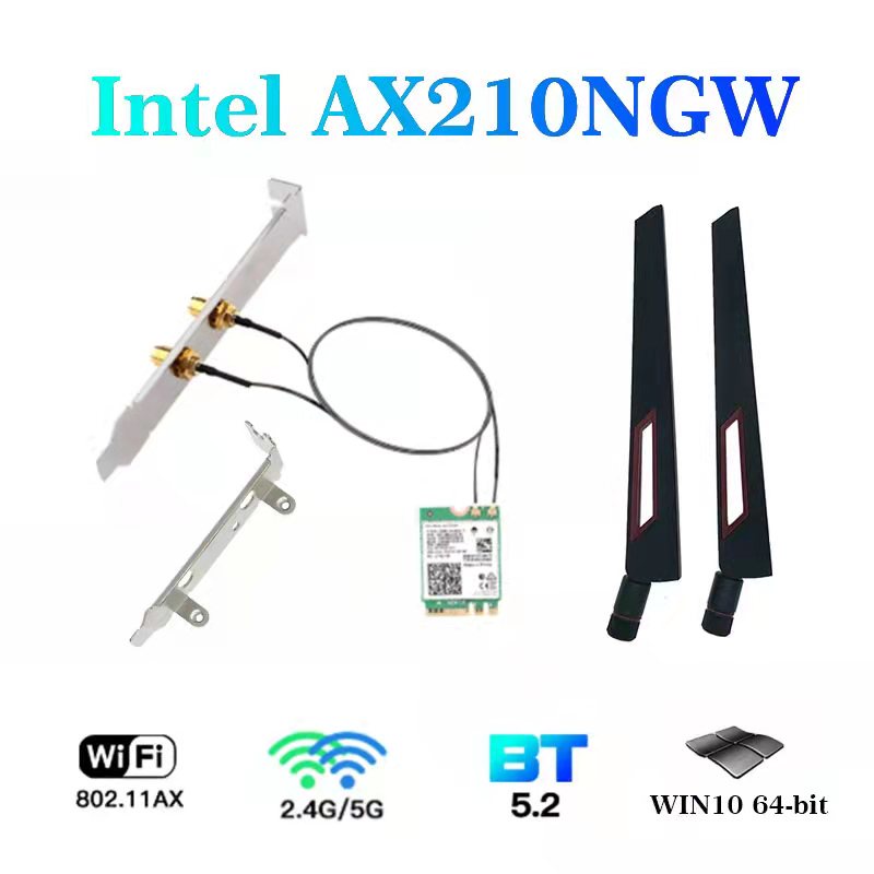 Jual MCC Dual band 3000mbps wifi 6 ax210ngw intel ax210 wifi 6e bt5.2 desktop kit 802.11ax 2 ...
