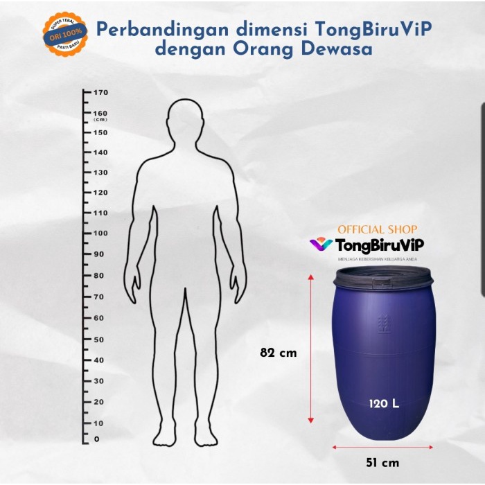 Jual [slmn] - 120L Tong Biru / Tong Sampah / Gentong Air/Drum murah ...
