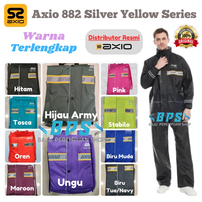 Jual jas hujan axio silver series/mantel hujan axio/bahan Taslan ...