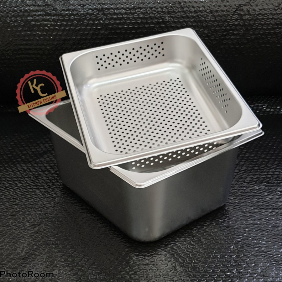 Jual Gastronom Food Pan 1/2 33x27x15 Set Food Pan Bolong Stainless ...