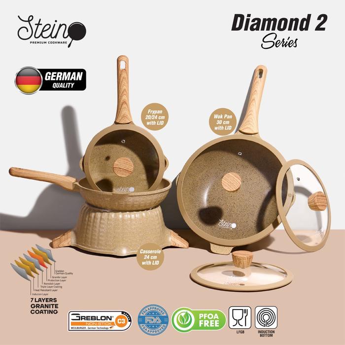 Jual Herzliya Steincookware Stein Diamond Set Panci Granit 4In1 ...