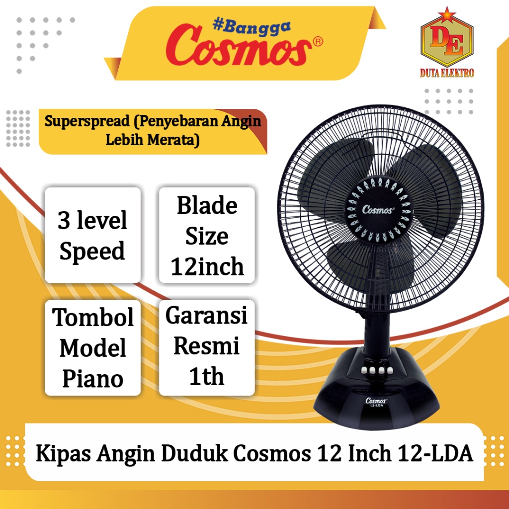 Jual Kipas Angin Duduk Cosmos 12 LDA 12 inch Desk Fan | Shopee Indonesia