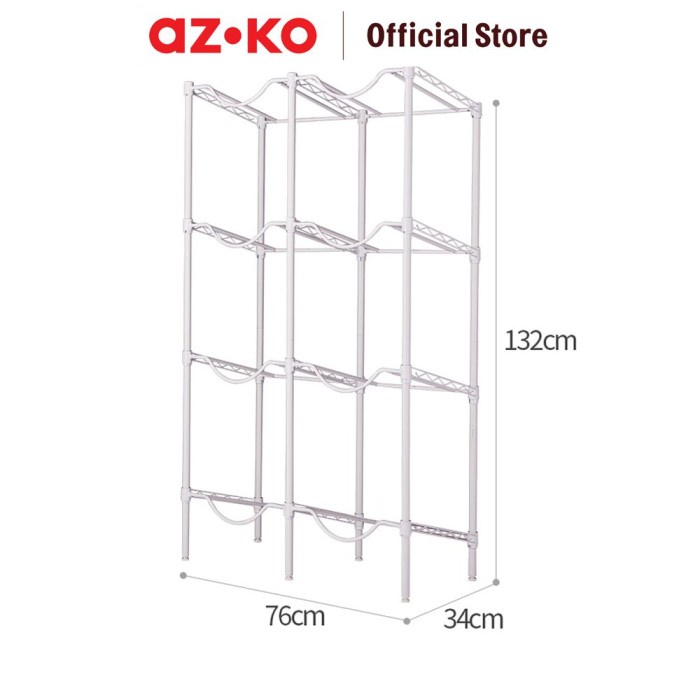 Jual Azko Stora Rak Galon 8 Botol - Putih Tempat Penyimpanan Galon Air ...