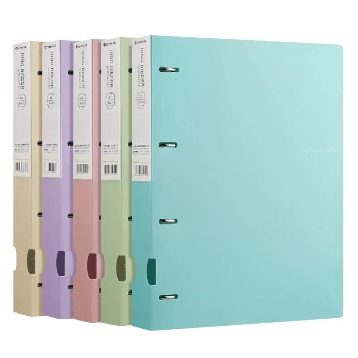 Jual A4 Binder D-type Punch Folder Office Storage File Ring Waterproof ...