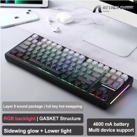 Jual Attack Shark M87 Pro Hot-Swap Mechanical Keyboard BluetoothUSB 2 ...