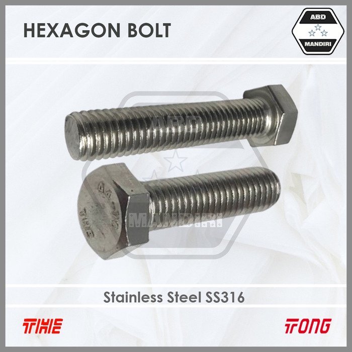 Jual SS316 Baut Hexagon Stainless M8 X 40 ( SUS316 Hex Bolt A4-70 ...