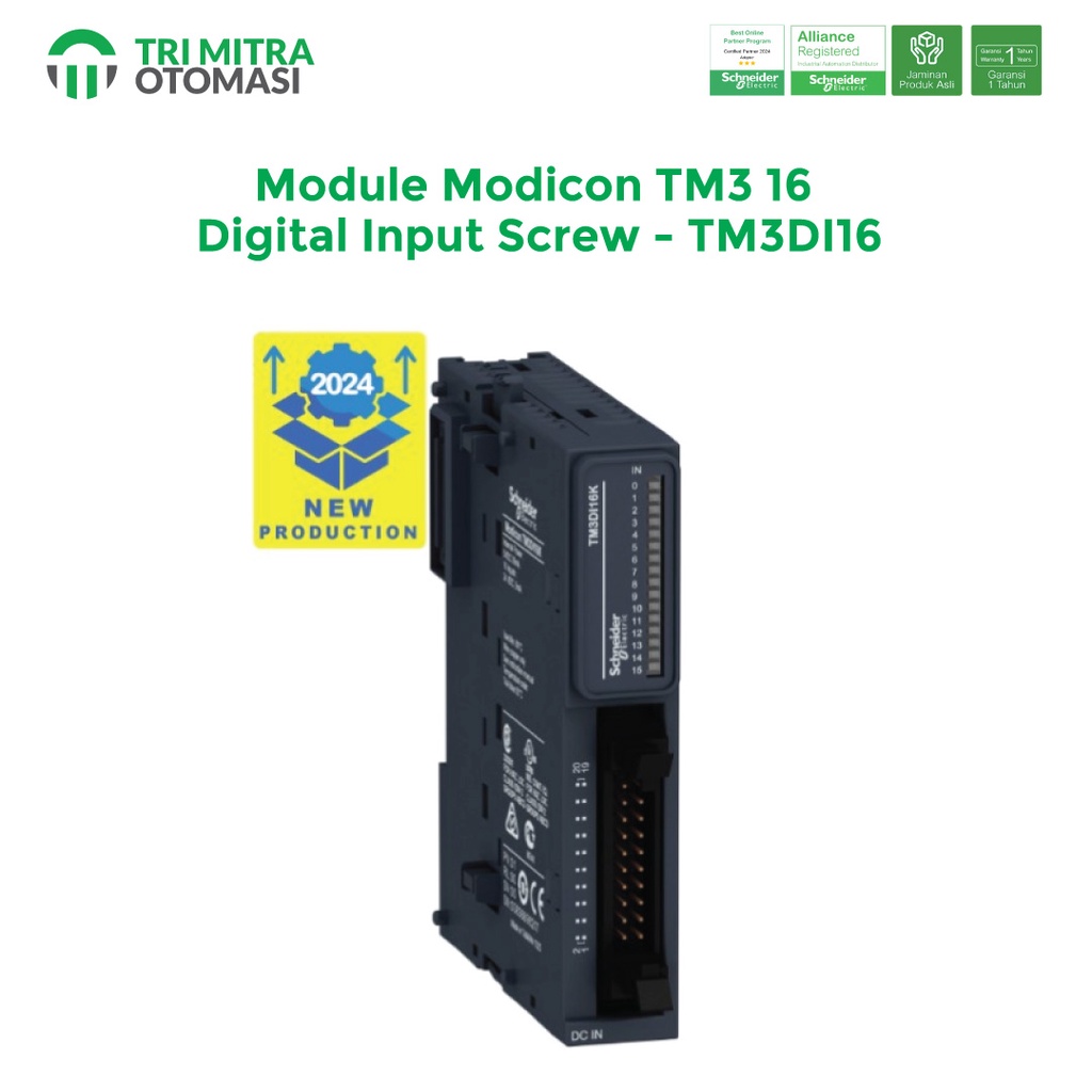 Jual Schneider Module Modicon TM3 16 Digital Input Screw - TM3DI16 ...