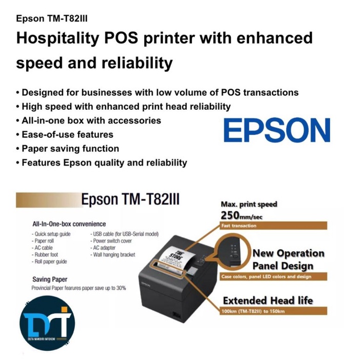 Jual Epson TM-T82III USB+Serial I USB+Paralel I LAN - POS Receipt ...