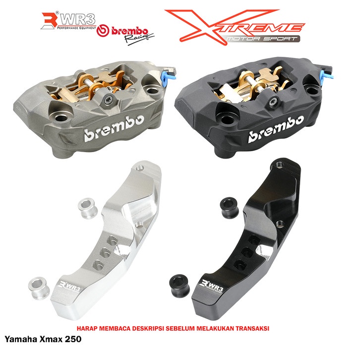Jual Paket Kaliper Brembo M4 P32 100Mm + Breket Wr3 Yamaha Xmax 250Cc 300Cc - Asli | Shopee ...