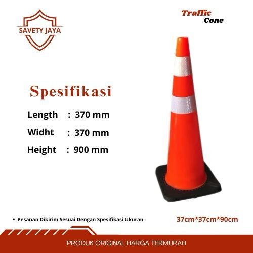 Jual SA Traffic Cone 90 Cm Dasar Hitam Double Scotlight Kerucut Alat ...