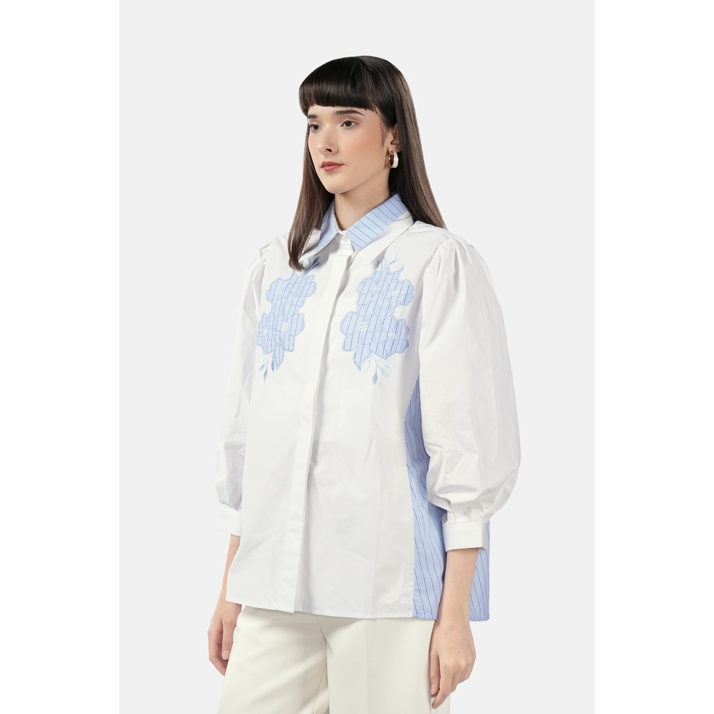 Jual Benang Jarum Black Label - Dyxie Embroidery Shirt - Sky Blue ...