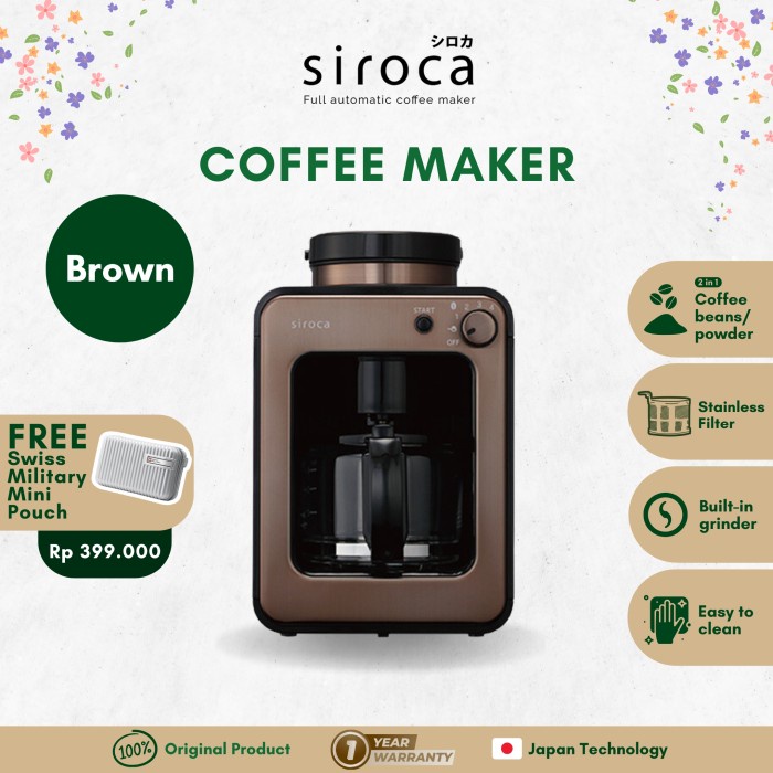 Jual Siroca Fully Automatic Coffee Maker (Brown) | Shopee Indonesia