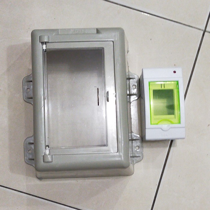 Jual jayaMt- Paket box kwh meter pulsa transparan + box mcb meteran ...