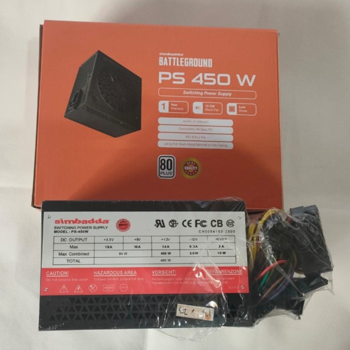 Jual Power Supply Simbadda 450 watt / Simbada 450w 20+4Pin Garansi ...