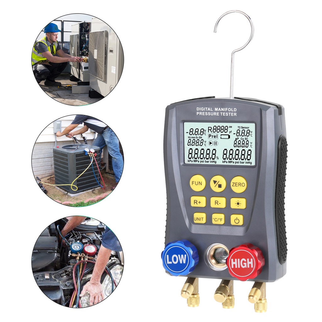 Jual Pressure Gauge Refrigeration Digital Vacuum Manifold Tester Meter ...