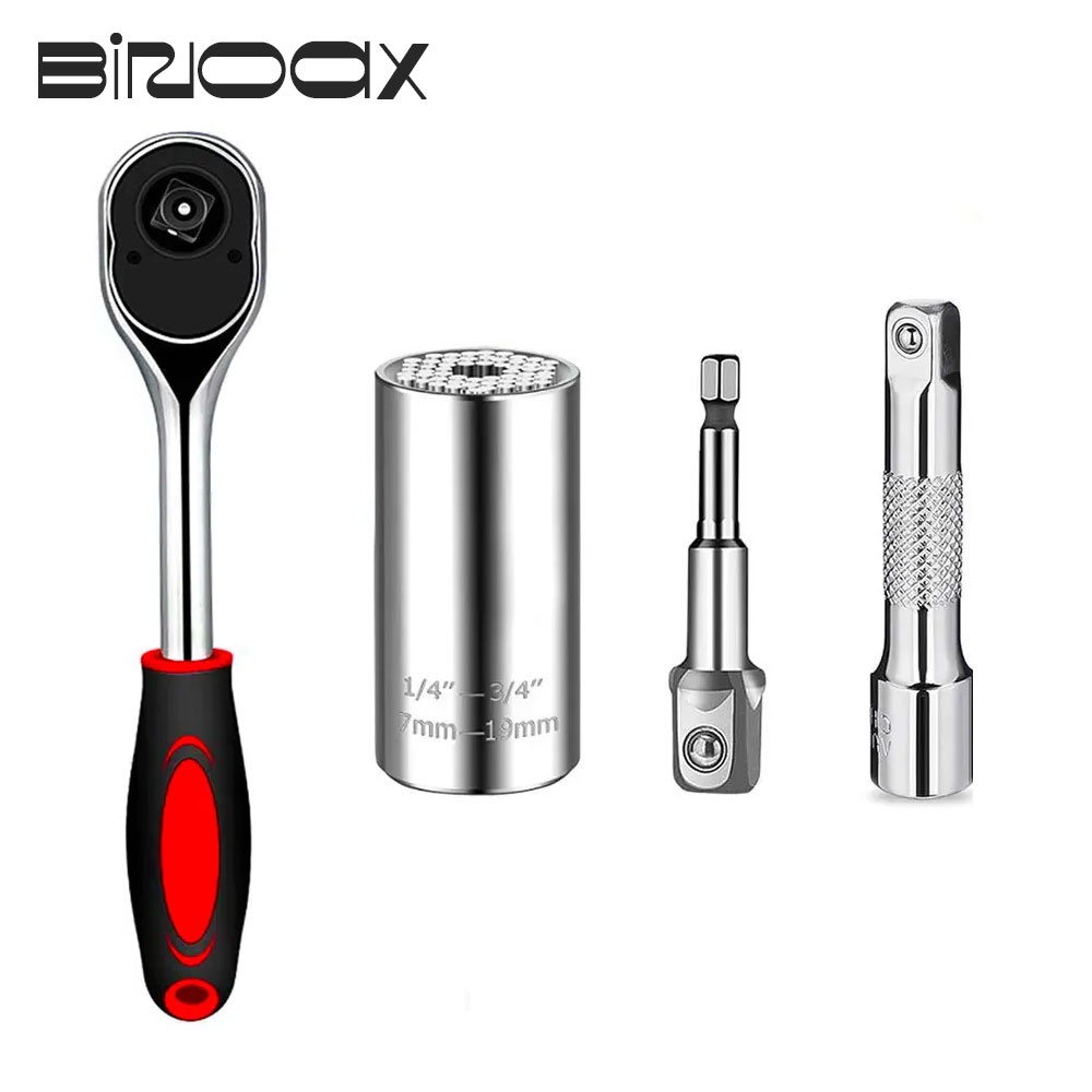 Jual Universal Socket Grip Wrench Set 3/8 inch Ratchet Wrench Multi ...